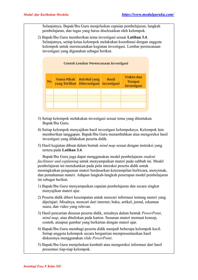 Modul Ajar Sosiologi Kelas 12 Fase F Kurikulum Merdeka | PDF