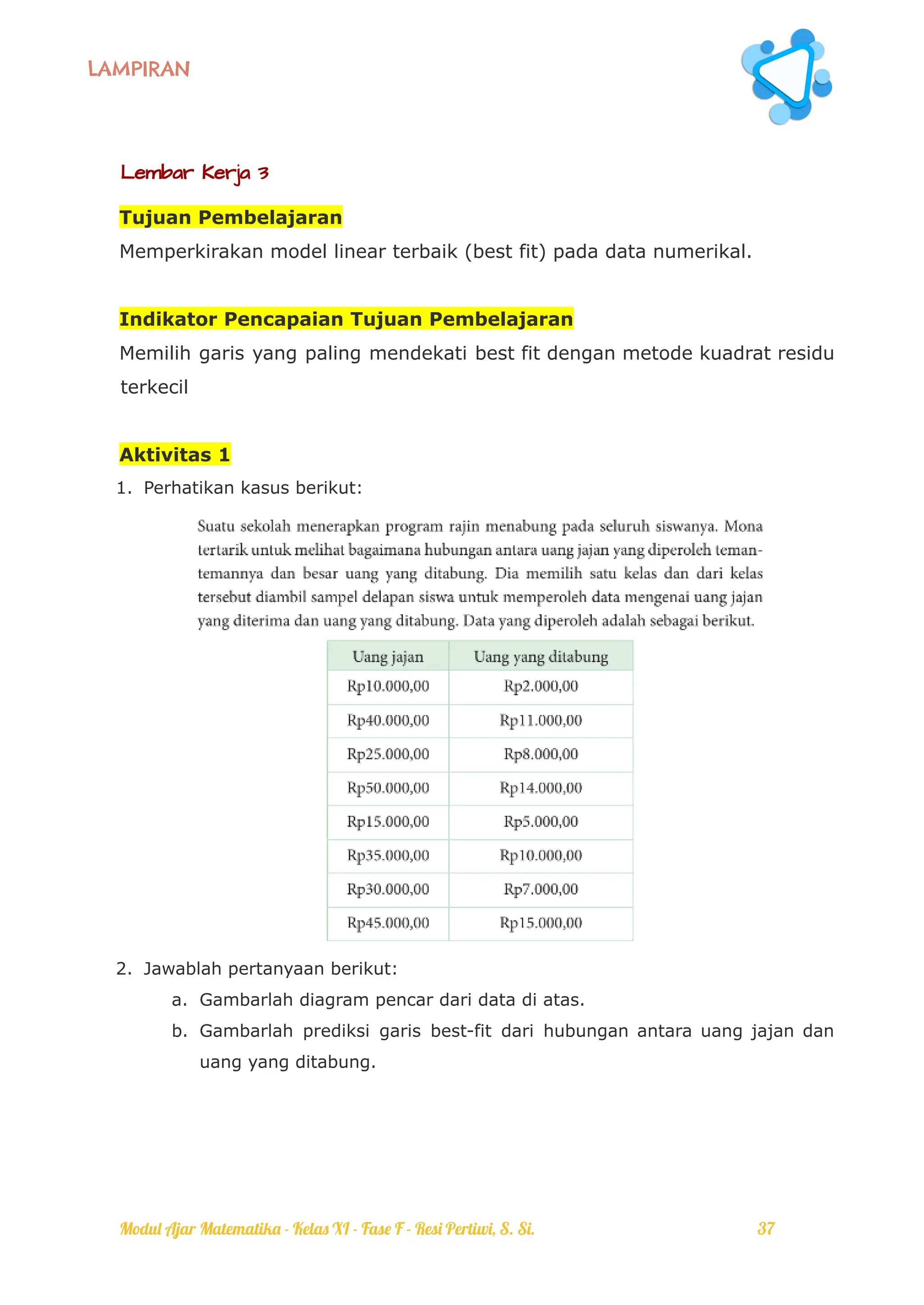 Modul Ajar Statistika Data Fase F kelas | PDF