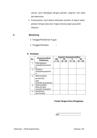 Modul Ajar Teknik Sepeda Motor - Merawat Rem Cakram Sepeda Motor - Fase ...