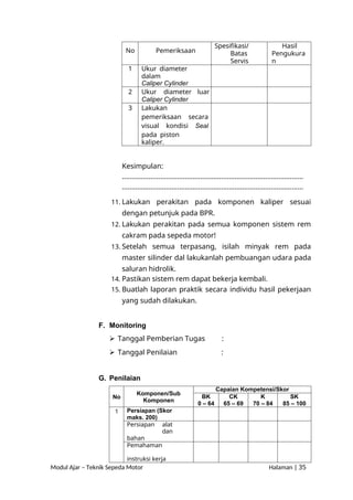 Modul Ajar Teknik Sepeda Motor - Merawat Rem Cakram Sepeda Motor - Fase ...