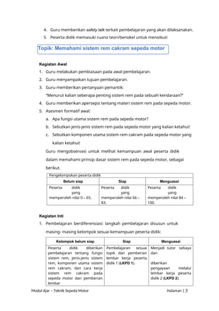 Modul Ajar Teknik Sepeda Motor - Merawat Rem Cakram Sepeda Motor - Fase ...