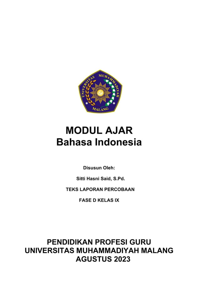 Modul Ajar teks Laporan Percobaan.pdf
