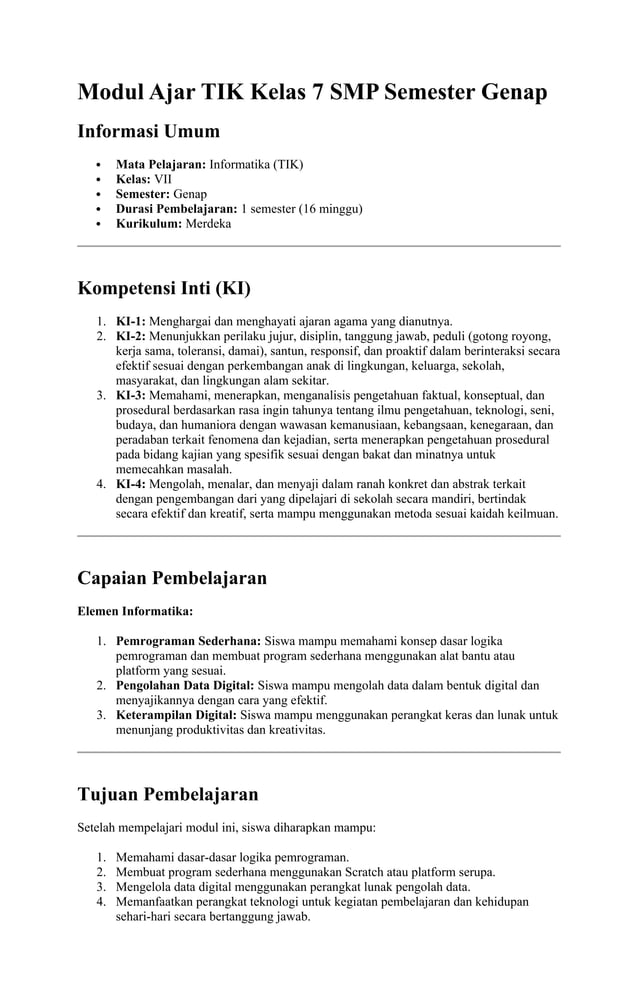 Modul Ajar TIK Kelas 7 SMP Semester Genap.docx