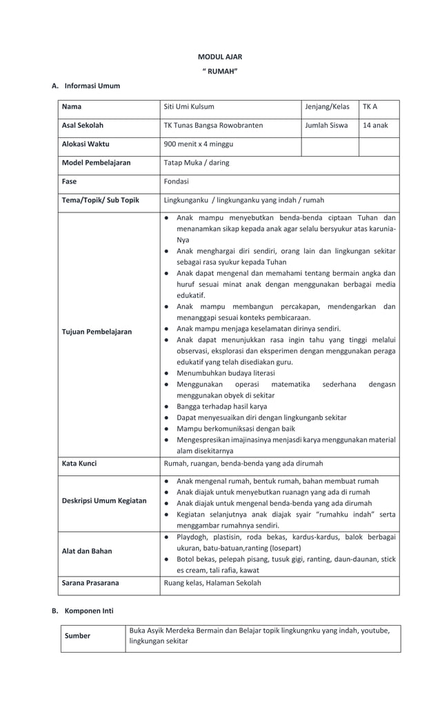Modul Ajar untuk TK kelas A dan Kelas B.docx