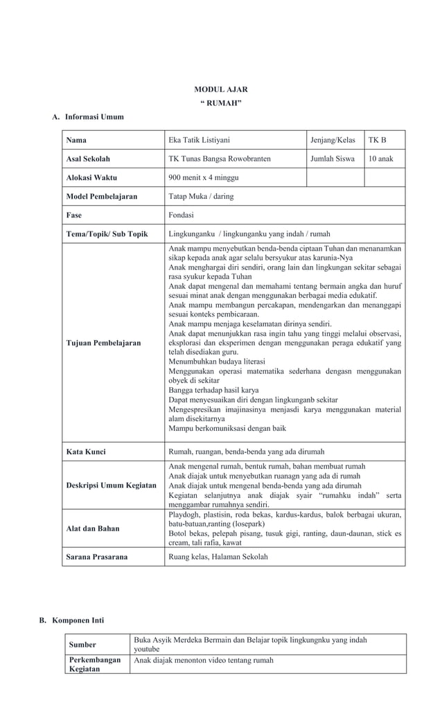 Modul Ajar untuk TK kelas A dan Kelas B.docx