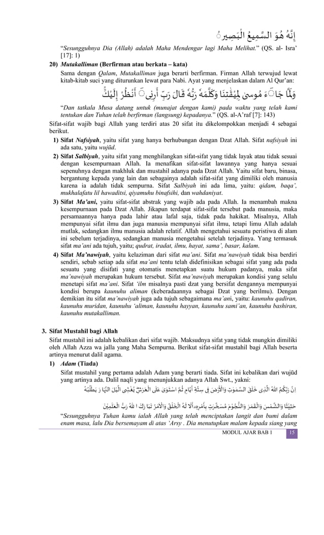 Modul Ajar 10 Bab 1 - Sifat wajib, mustahil dan jaiz Allah Swt.pdf