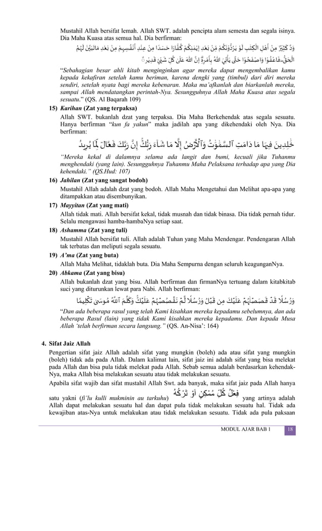 Modul Ajar 10 Bab 1 - Sifat wajib, mustahil dan jaiz Allah Swt.pdf