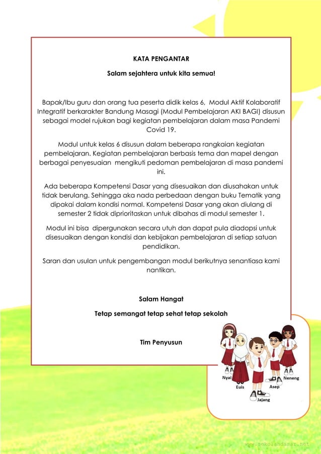 Modul aki bagi kelas 6 tema 2 | PDF