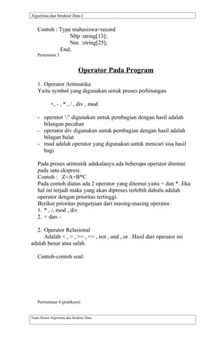 Modul algoritma dan struktur data i | DOC