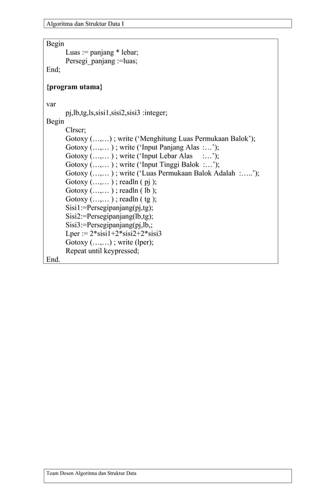 Modul algoritma dan struktur data i | DOC