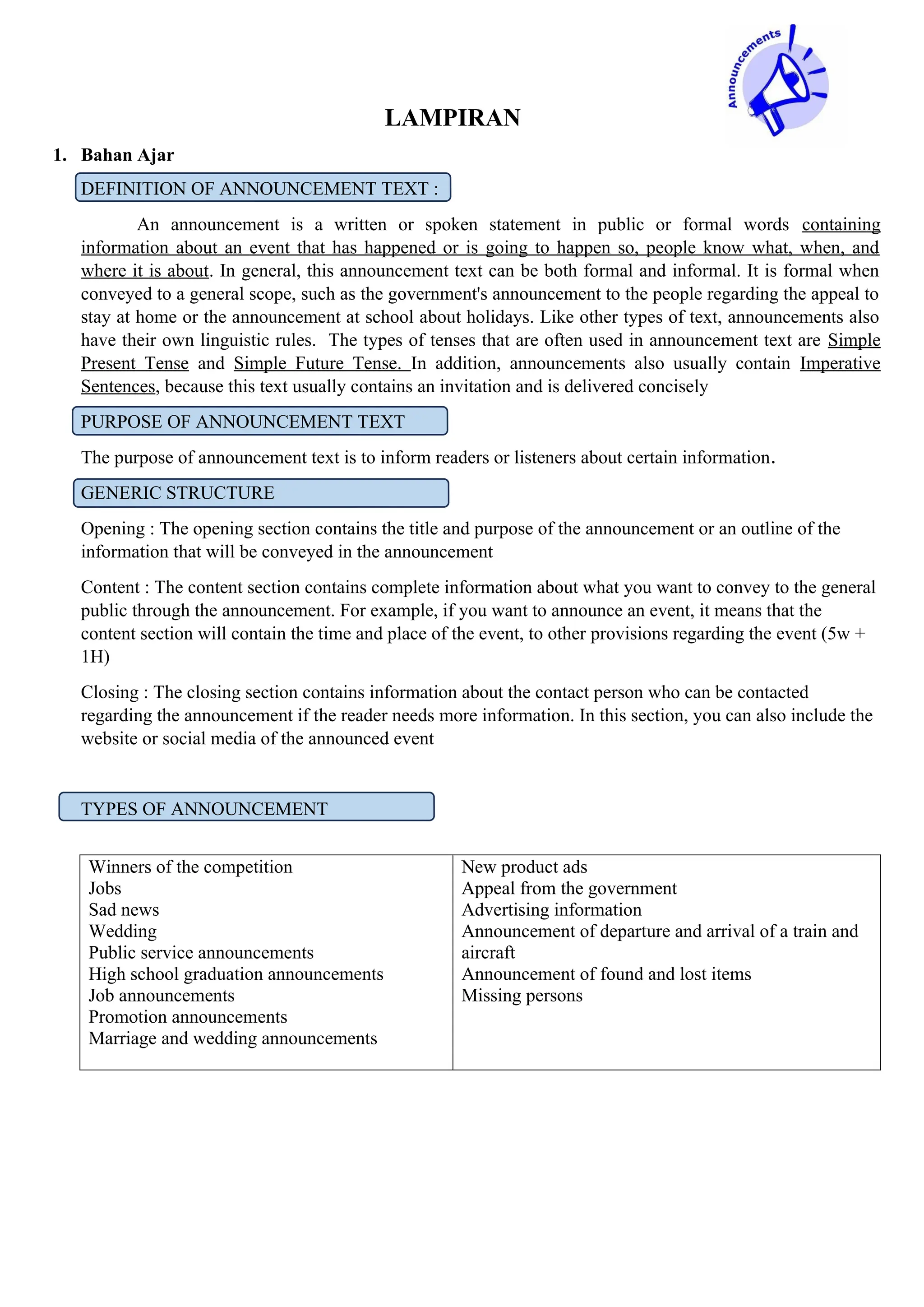 MODUL AJAR ANNOUNCEMENT TEXT KELAS IX.docx