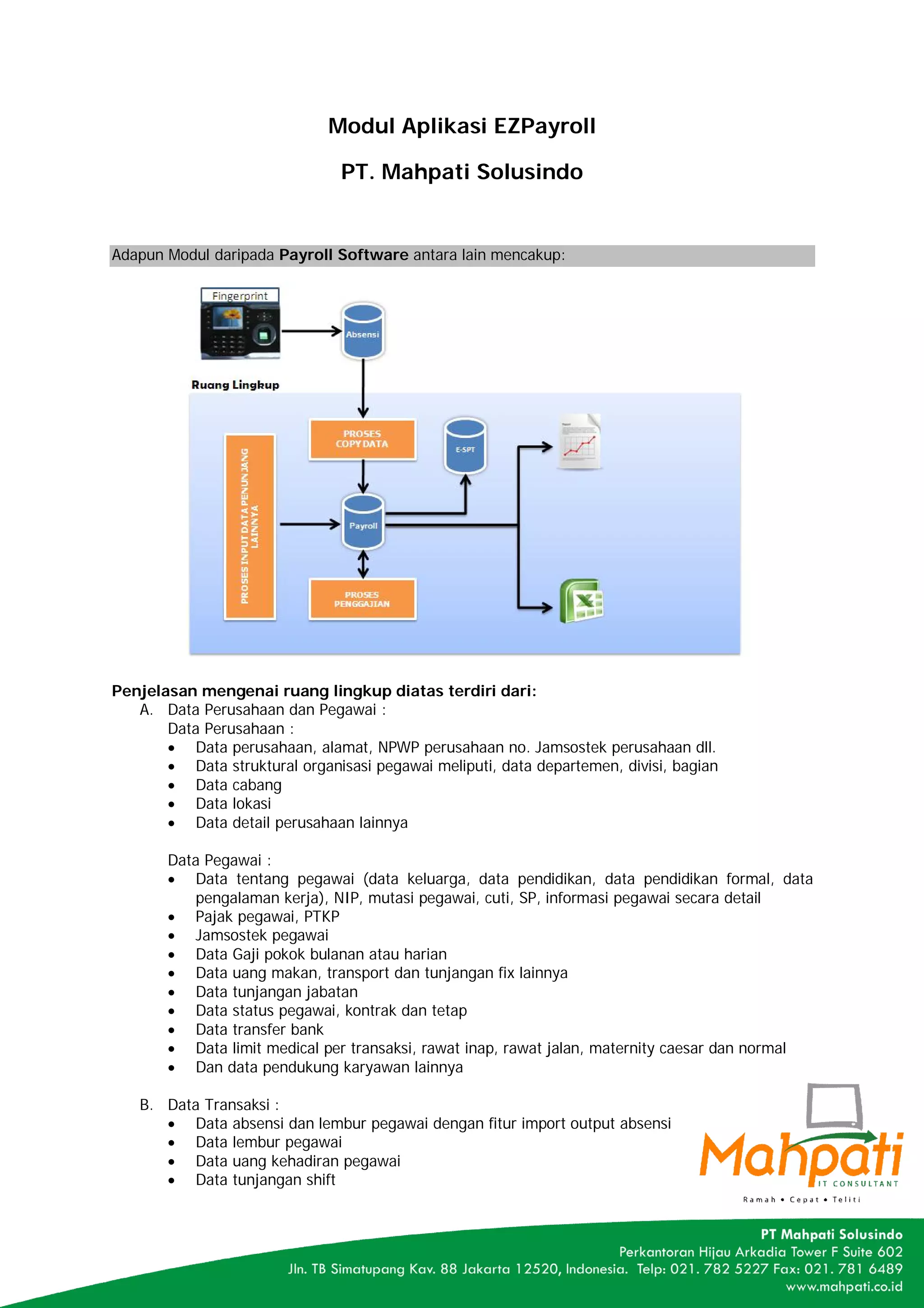 Modul Aplikasi EZPayroll - Mahpati | PDF