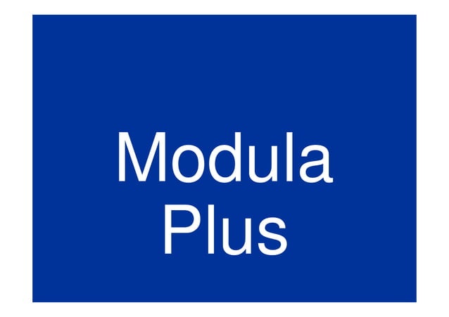 Modula Plus Modula 630 K Training | PPT