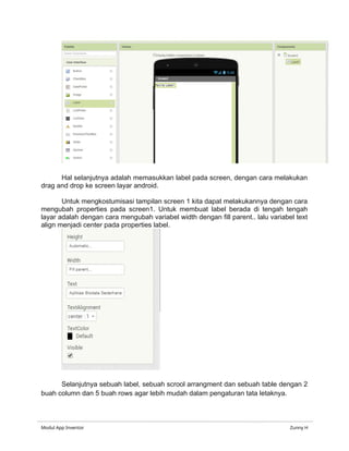 Modul Ajar Mata pelajaran Informatika Kelas XI tentang Modul App Inventor | DOCX