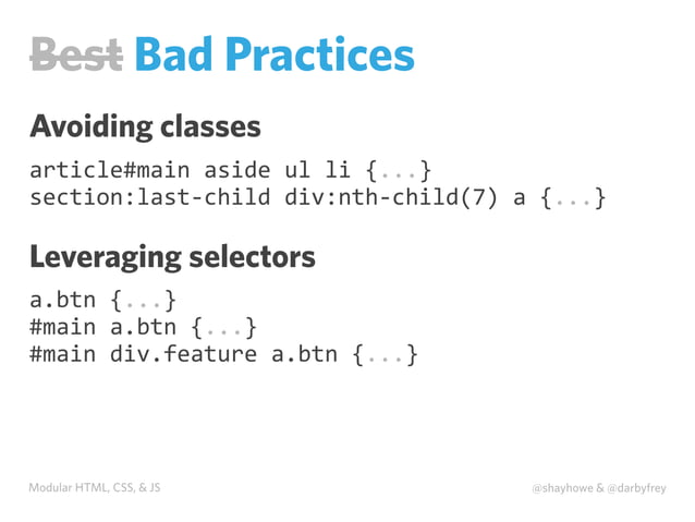 Modular HTML, CSS, & JS Workshop | PPT