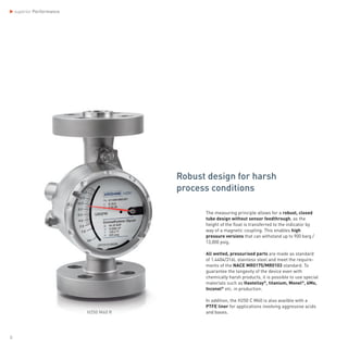 Modular Variable Area Flow Meter for Industrial Process Measurement | PDF