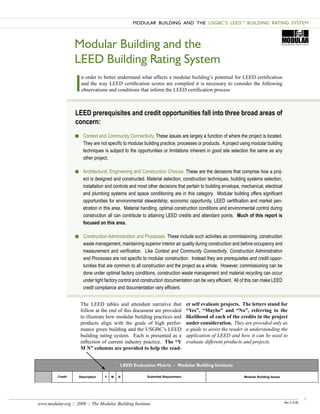 Modular Construction & LEED | PDF | Construction Industry | Industries