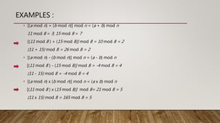 Modular arithmetic | PPTX