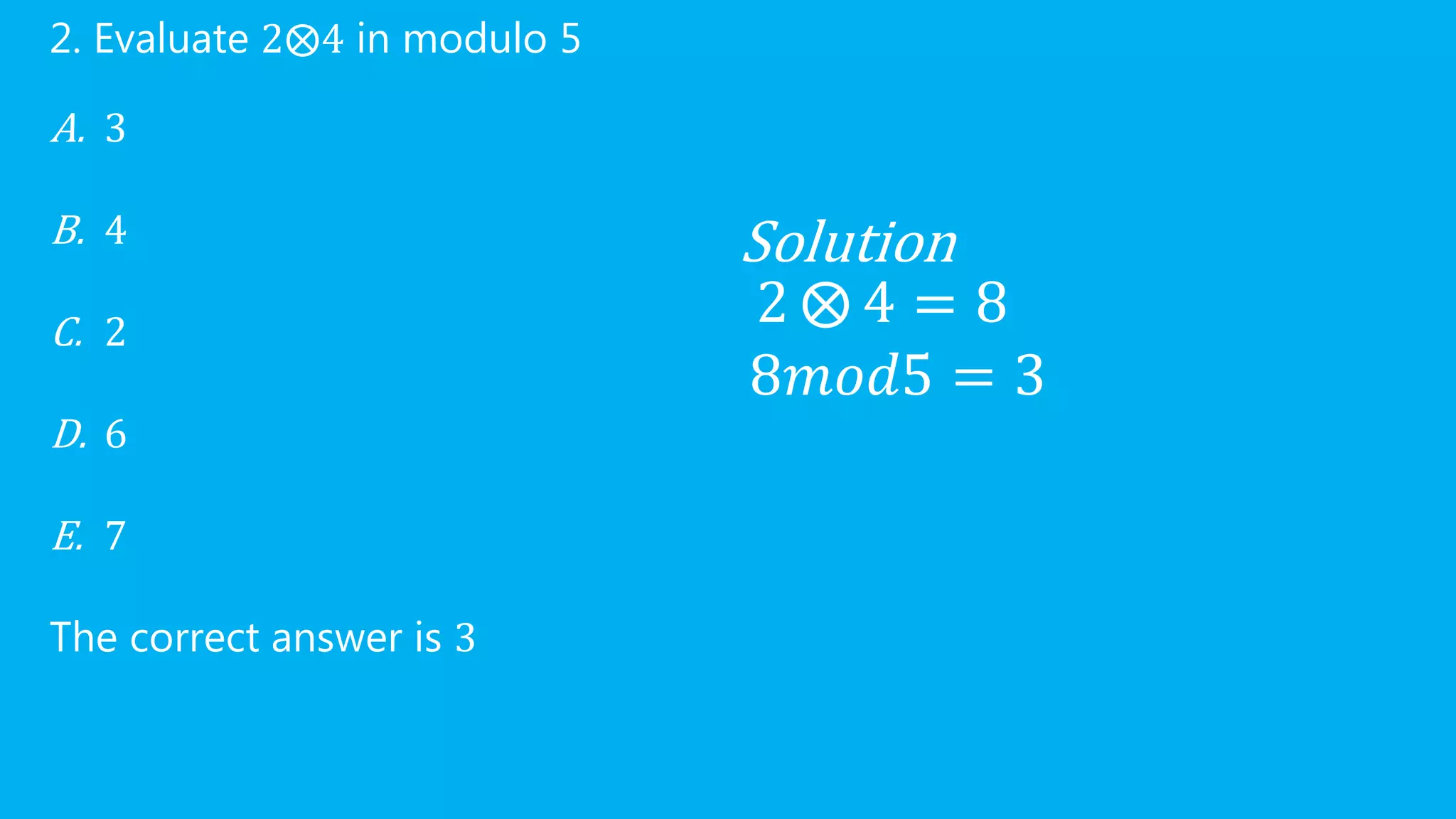 Modular arithmetic revision card | PPTX