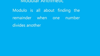 Modular arithmetic revision card | PPTX