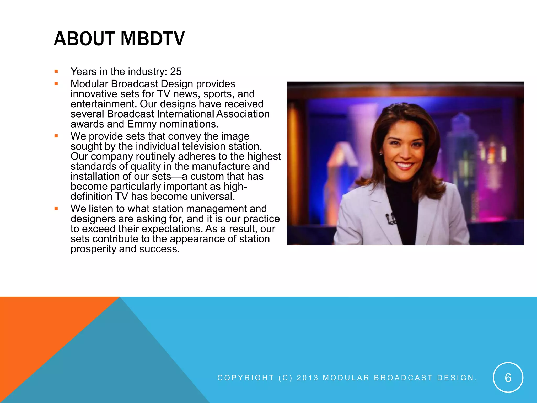 Modular Broadcast Design Capabilities Overview 07/13 | PPT