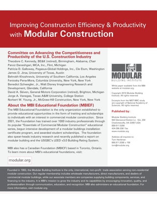 Modular building institute improving construction efficiency ...