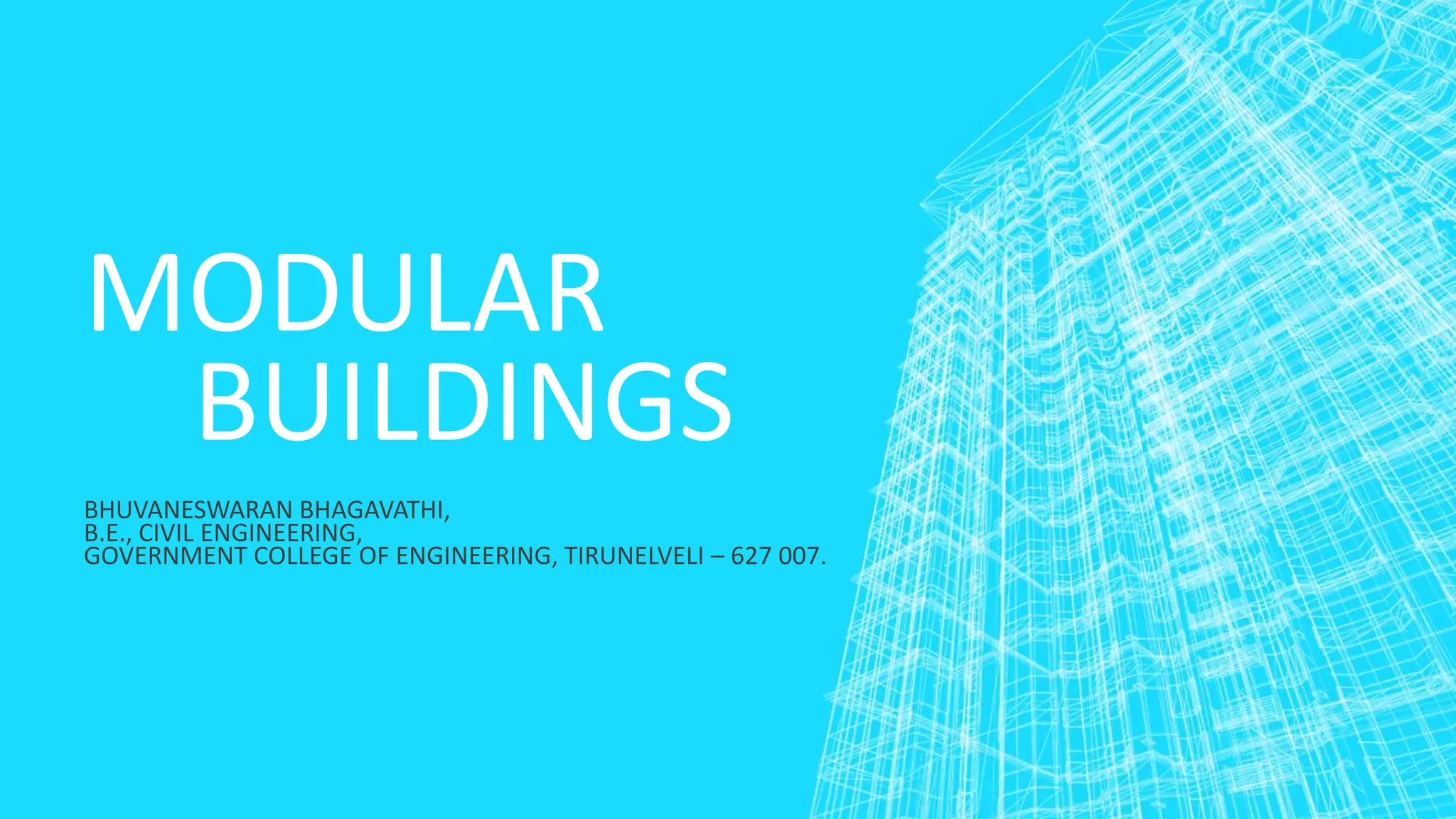 Modular Buildings | PPTX