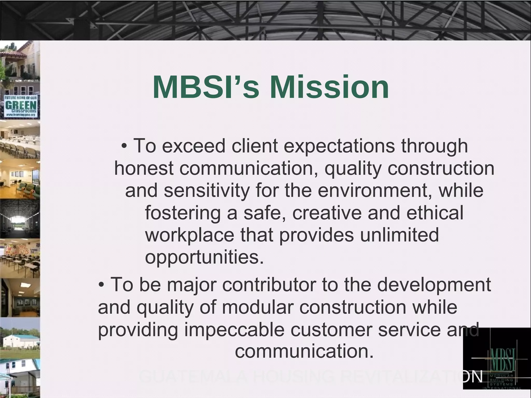 Modular building systems international (mbsi) modular buildings and ...