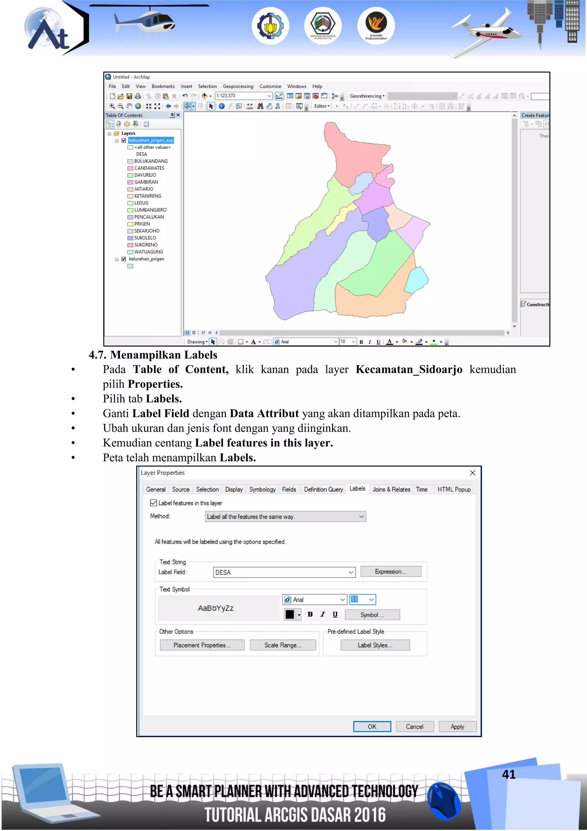 Modul arc gis tingkat dasar part 1 | PDF