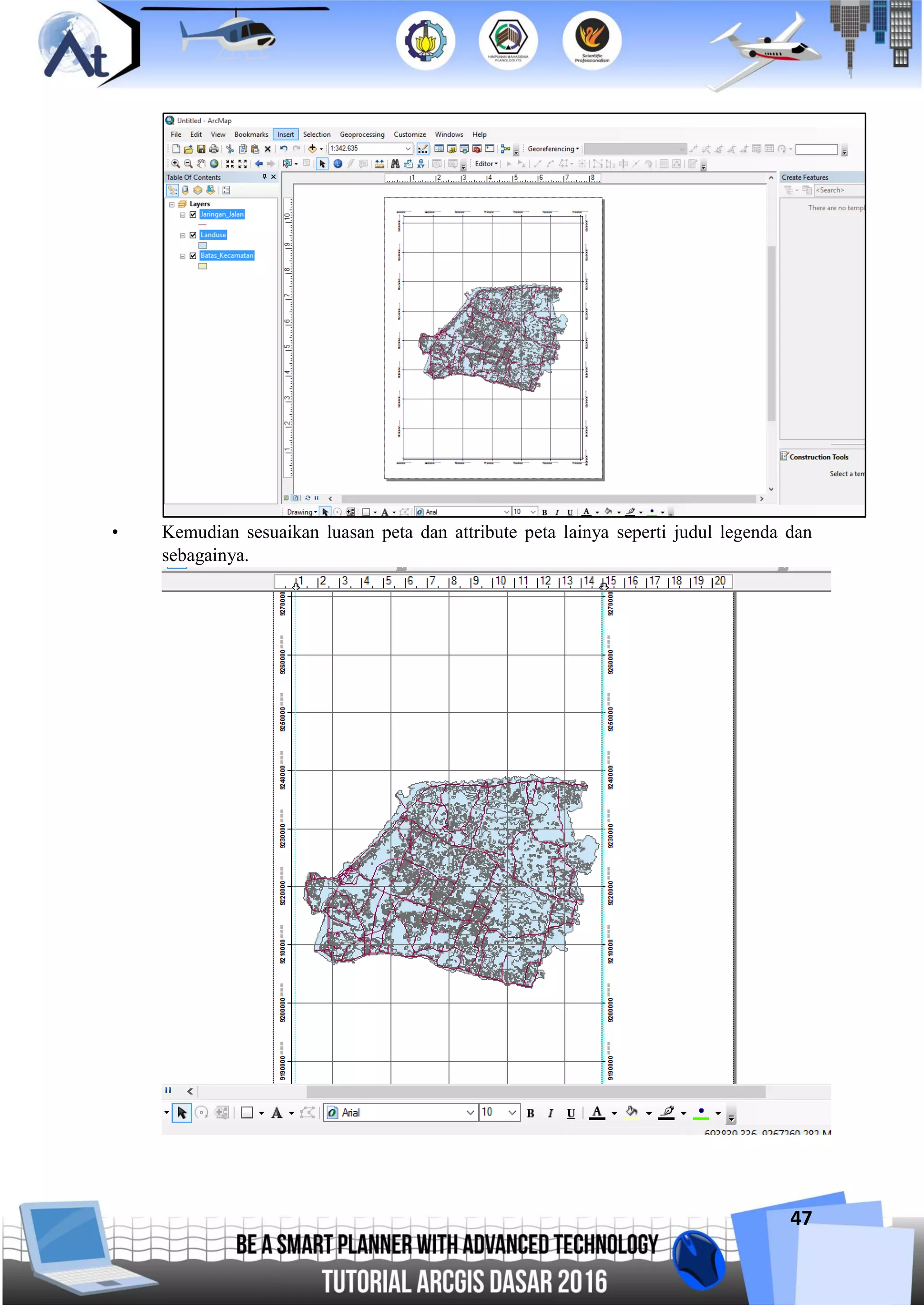 Modul arc gis tingkat dasar part 1 | PDF