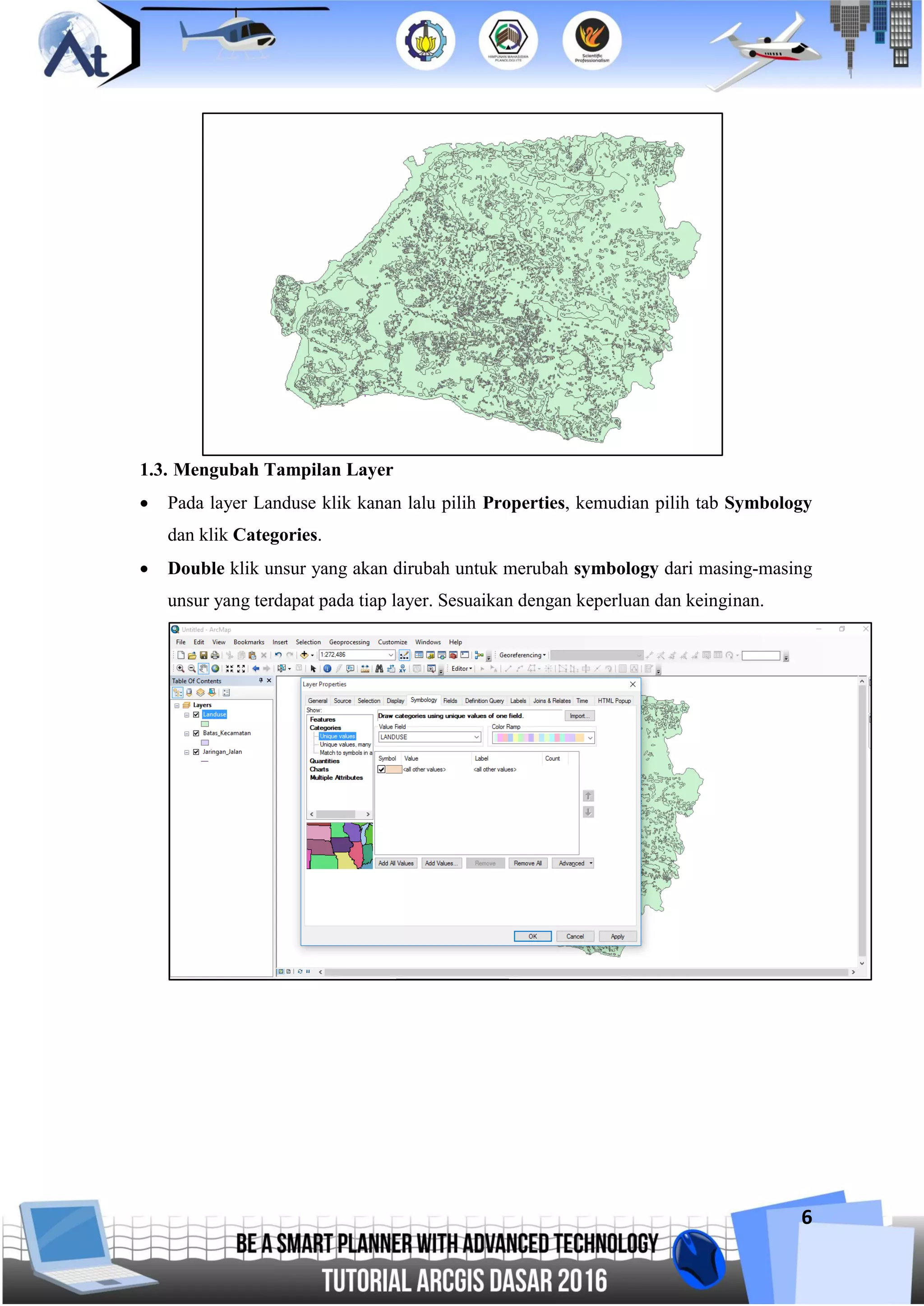 Modul arc gis tingkat dasar part 1 | PDF