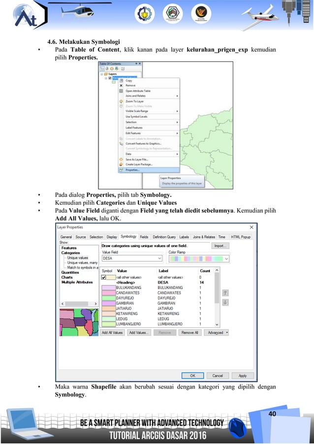 Modul arc gis tingkat dasar part 1 | PDF