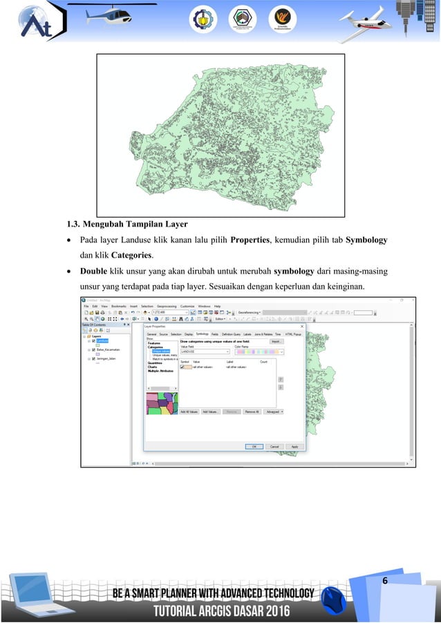 Modul arc gis tingkat dasar part 1 | PDF