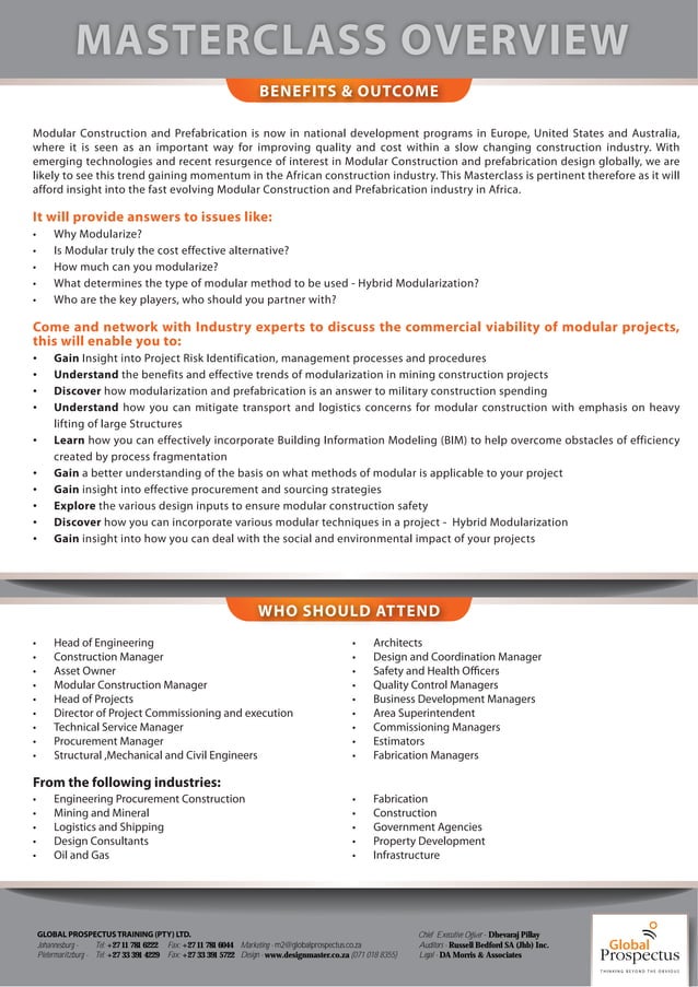 Modular Construction and Prefabrication: The Masterclass | PDF | Civil ...