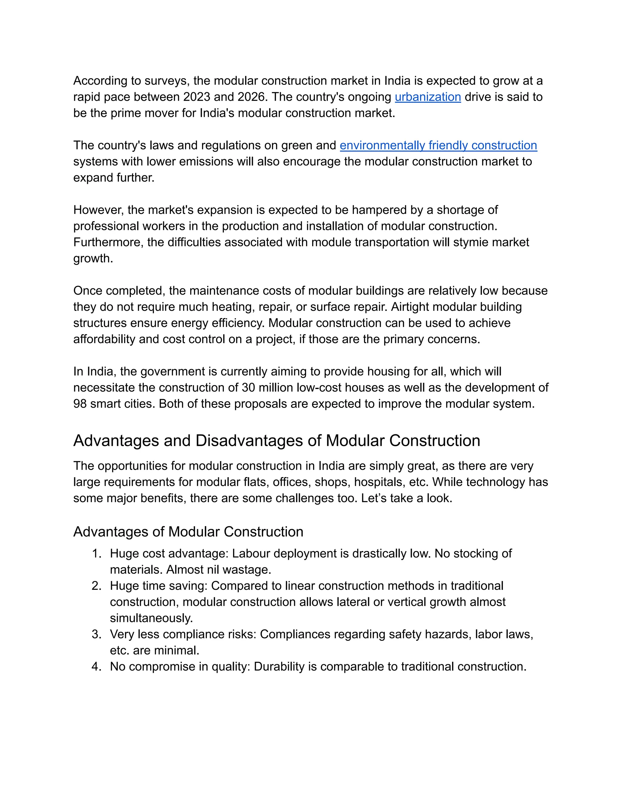 Modular Construction In India : Opportunities and challenges pdf notes ...