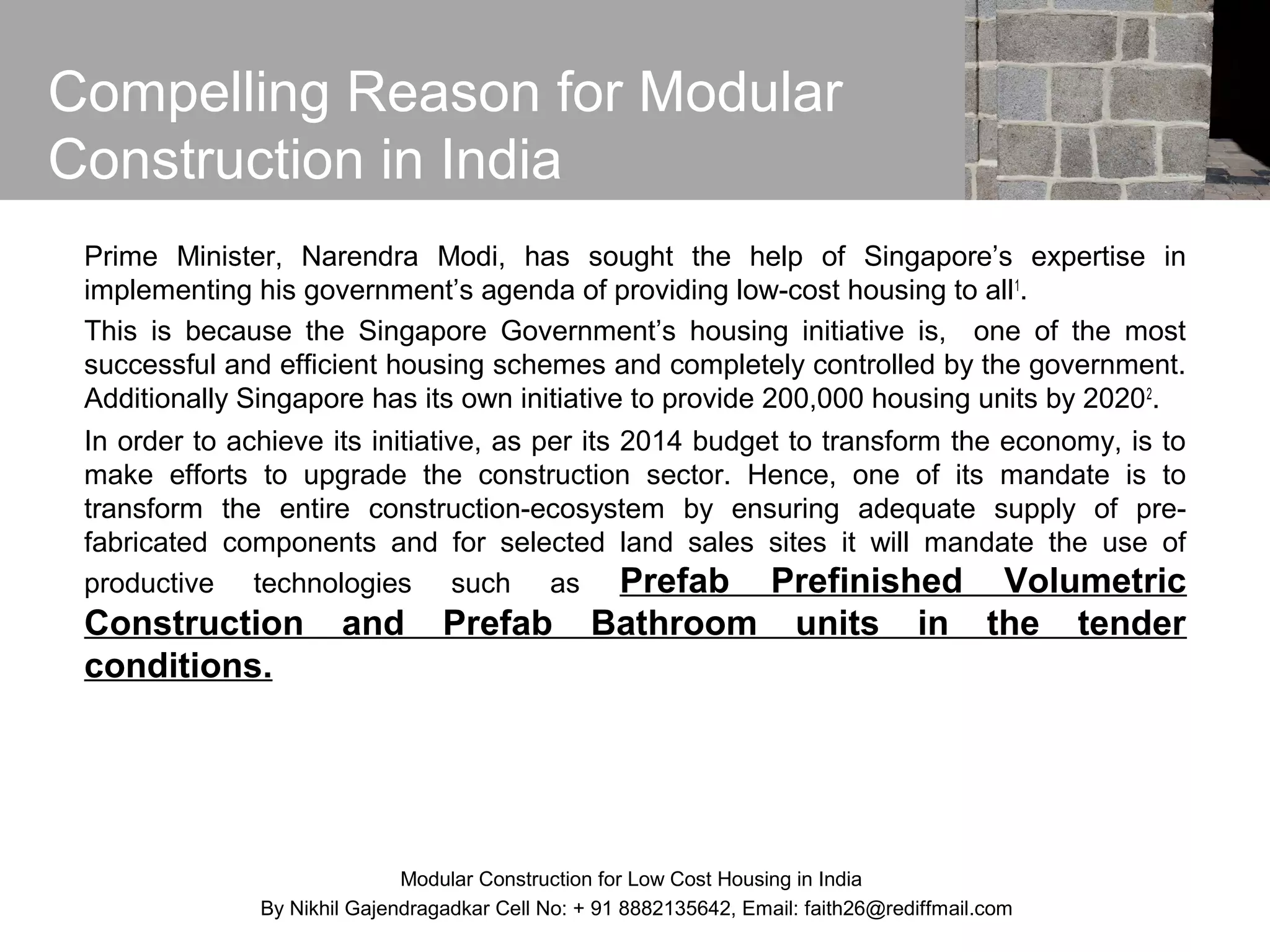 Modular construction for_low_cost_housing_in_india | PPT