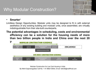 Modular construction for_low_cost_housing_in_india | PPT