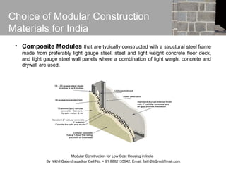 Modular construction for_low_cost_housing_in_india | PPT