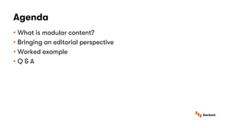 Modular Content for Content Creators - Kentico Kontent | PPT