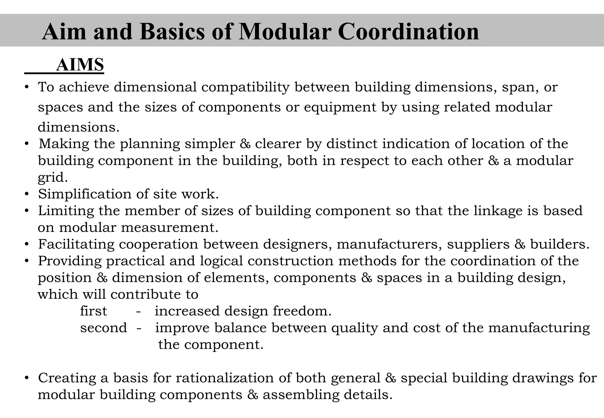 Modular coordination | PPTX