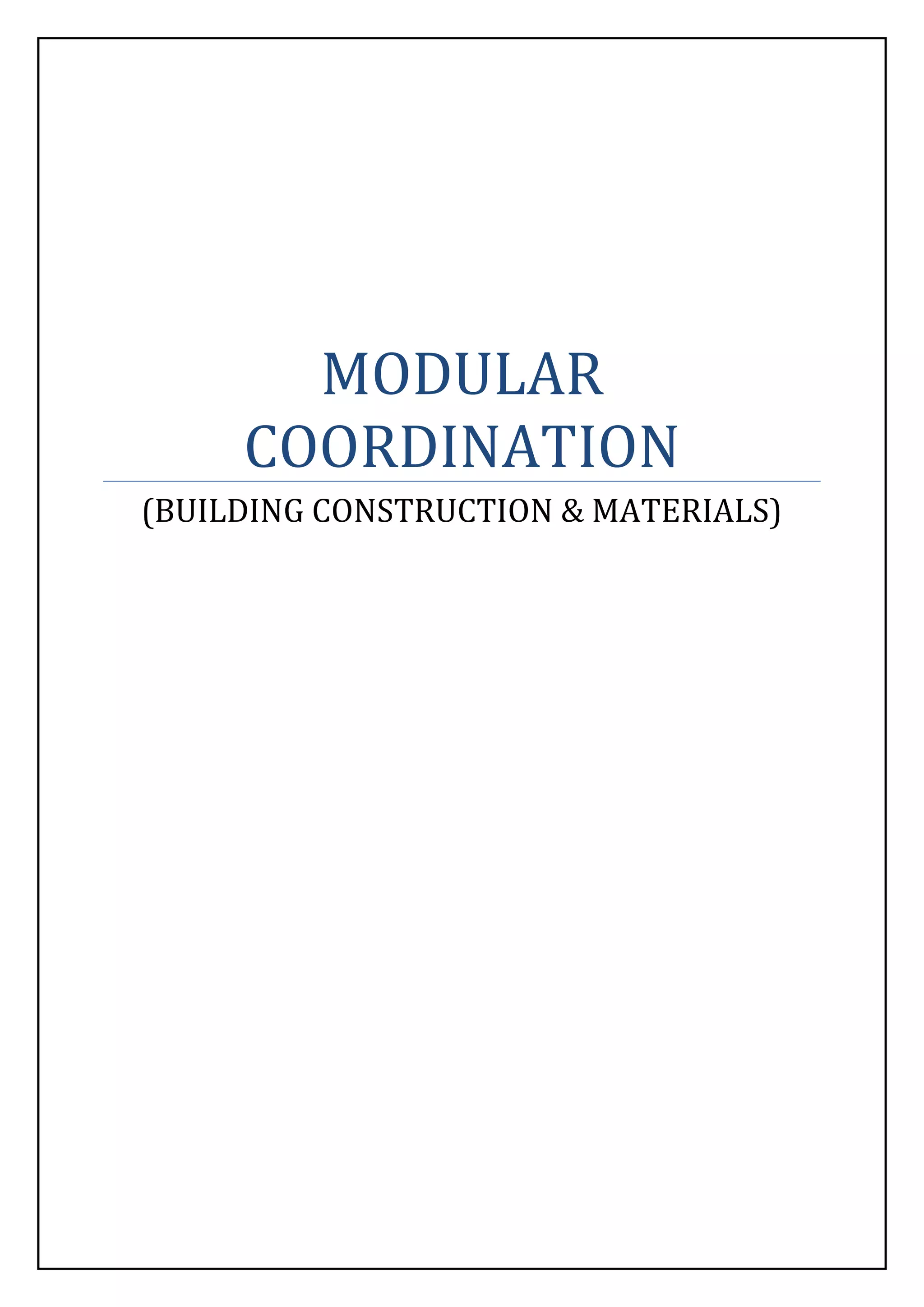 Modular coordination | PDF