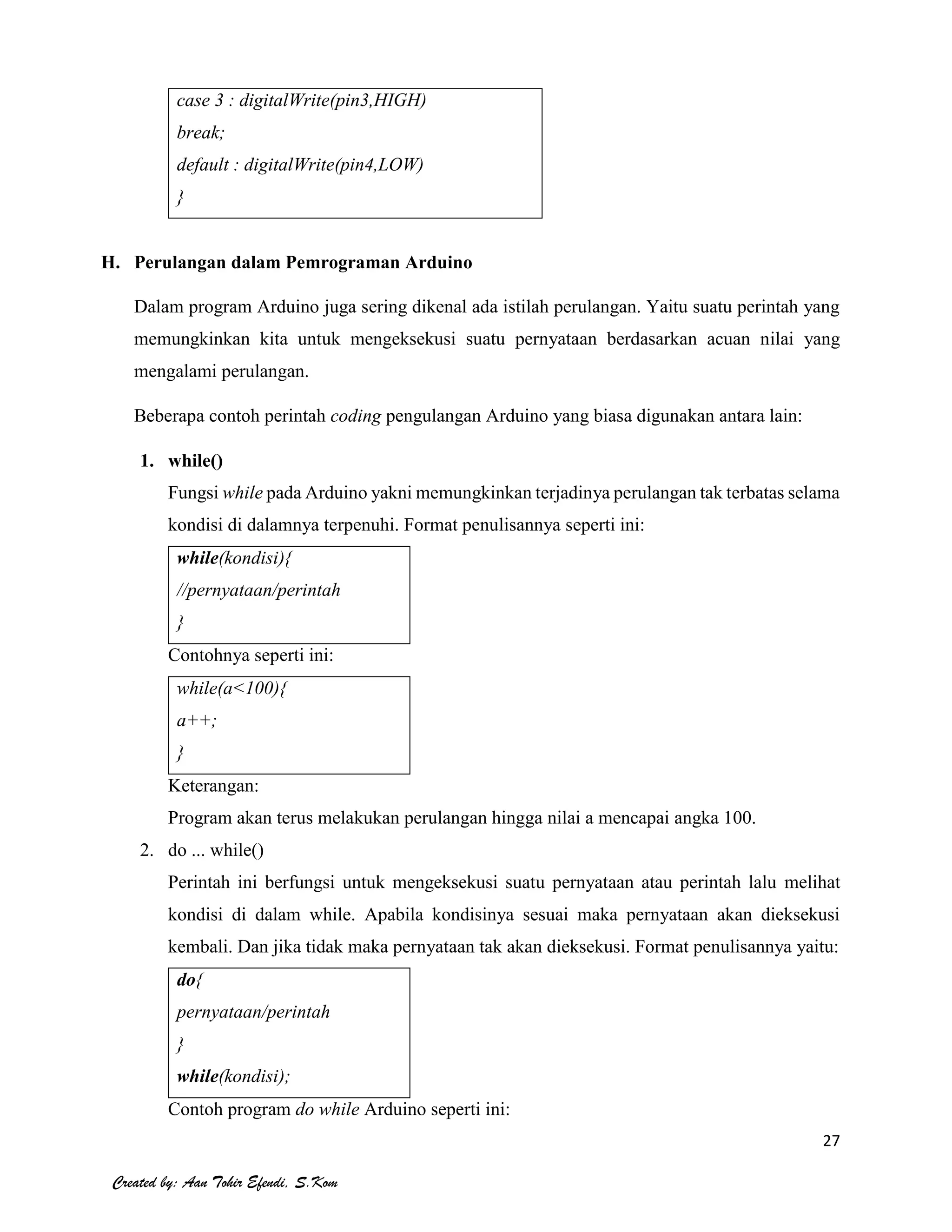 MODUL ARDUINO UNO SMK NEGERI 7 SAROLANGUN | PDF