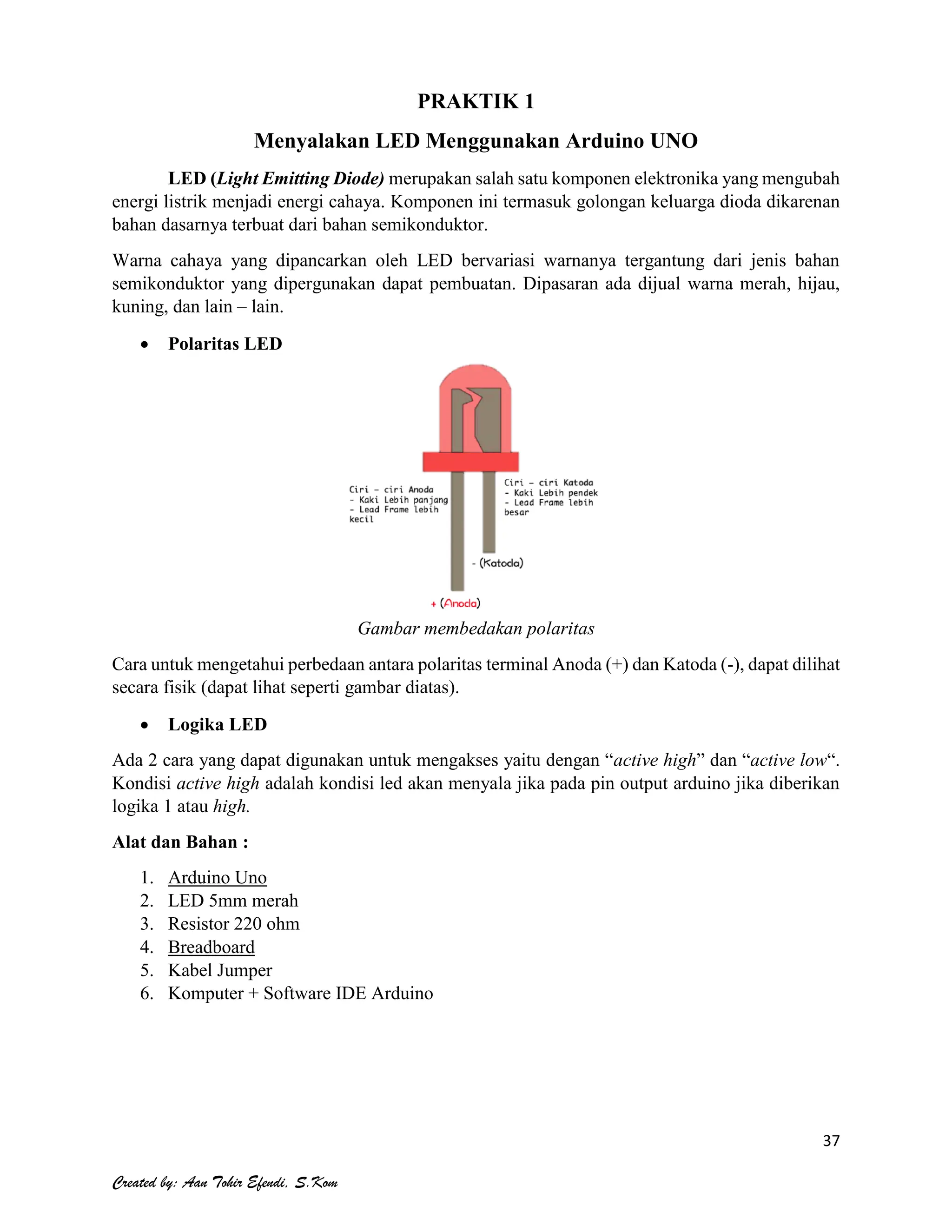 MODUL ARDUINO UNO SMK NEGERI 7 SAROLANGUN | PDF
