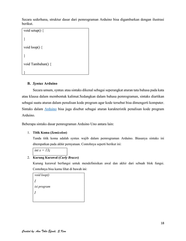 MODUL ARDUINO UNO SMK NEGERI 7 SAROLANGUN | PDF