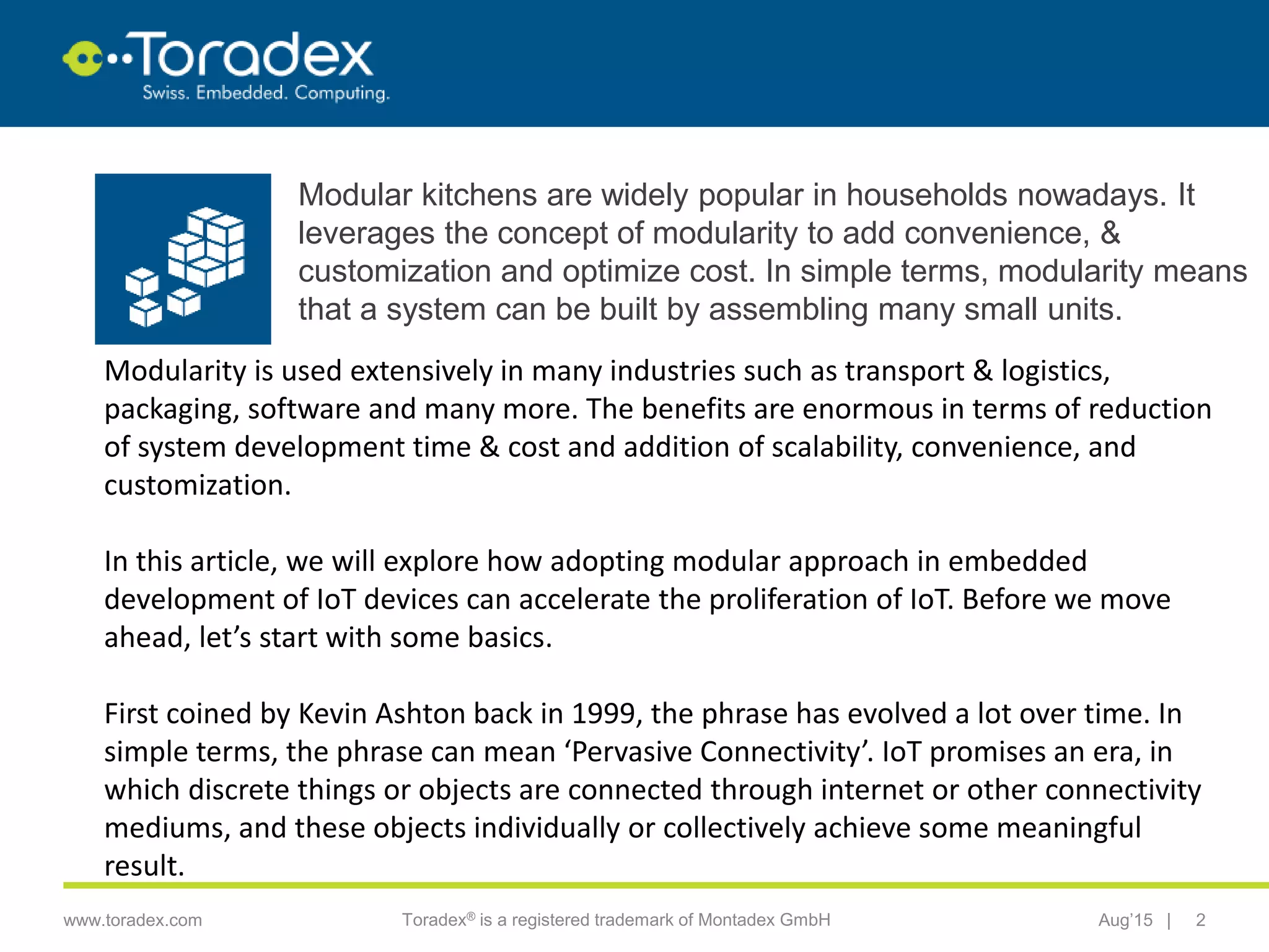 Modular Embedded Design to Accelerate IoT Proliferation | PPT