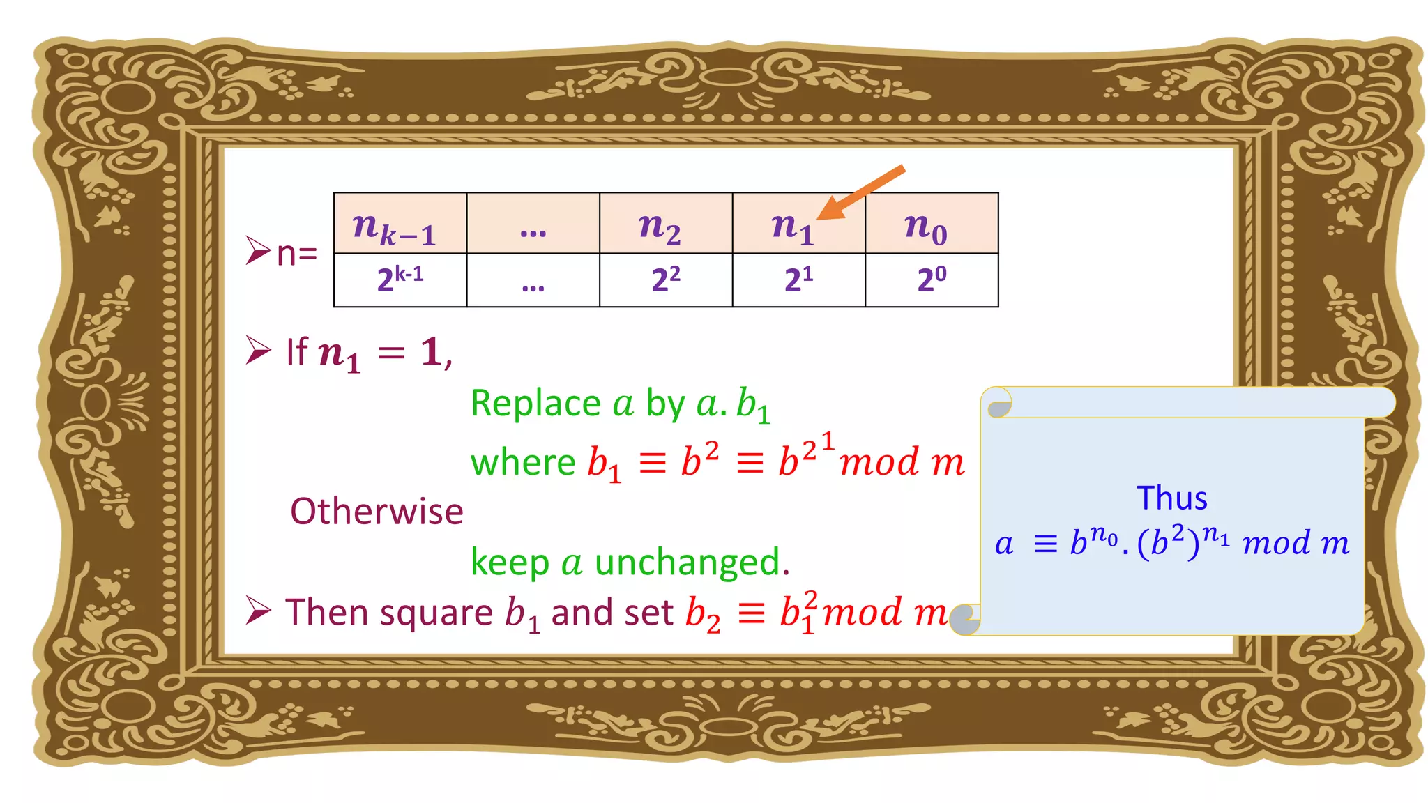 Modular Exponentiation By Repeated Squaring Method Ppt