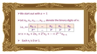 Modular exponentiation by repeated squaring method | PPT