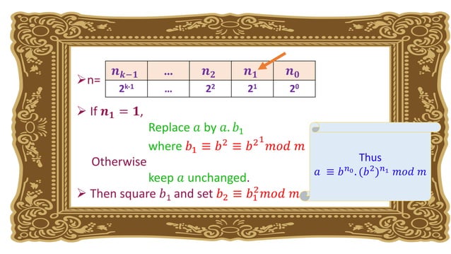 Modular exponentiation by repeated squaring method | PPT