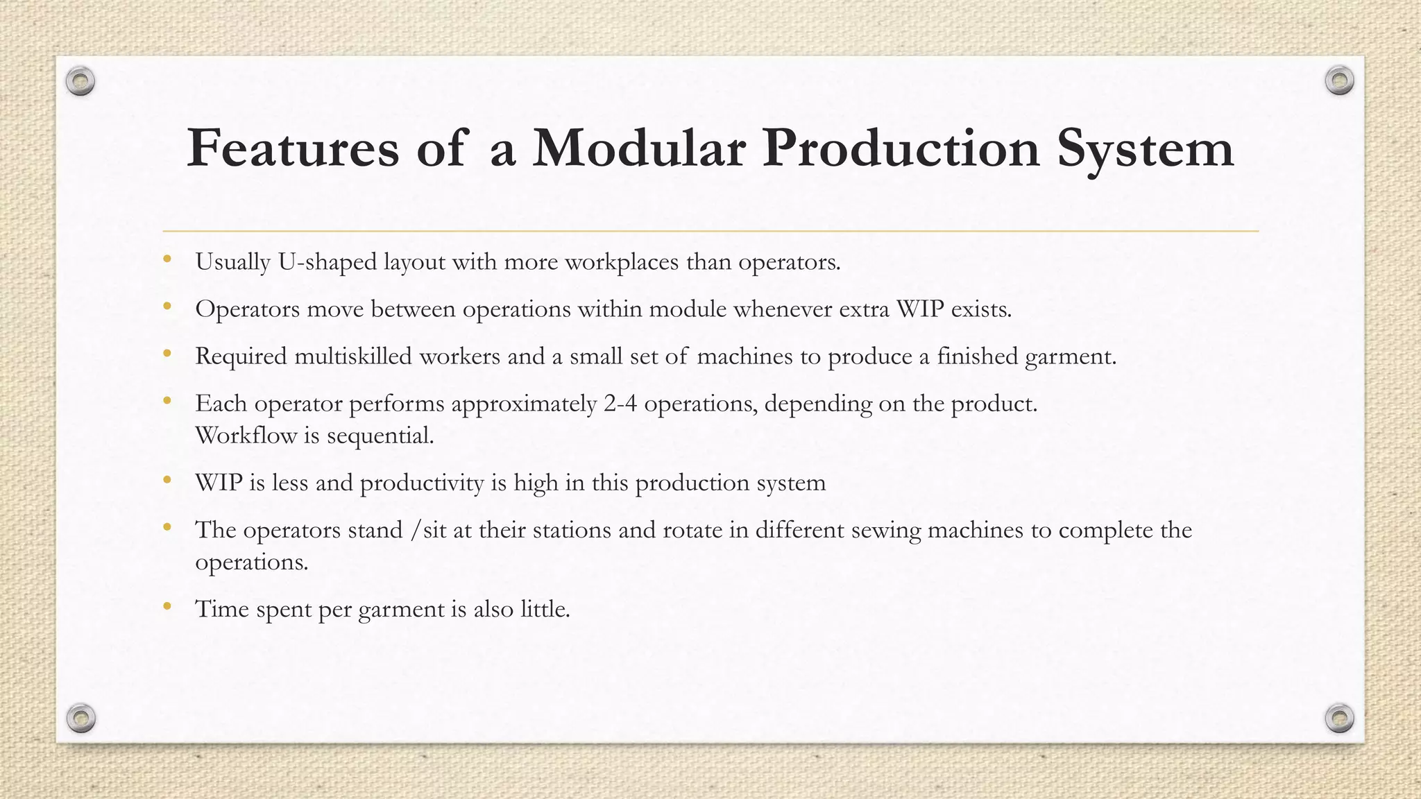 Modular garments production system | PPSX