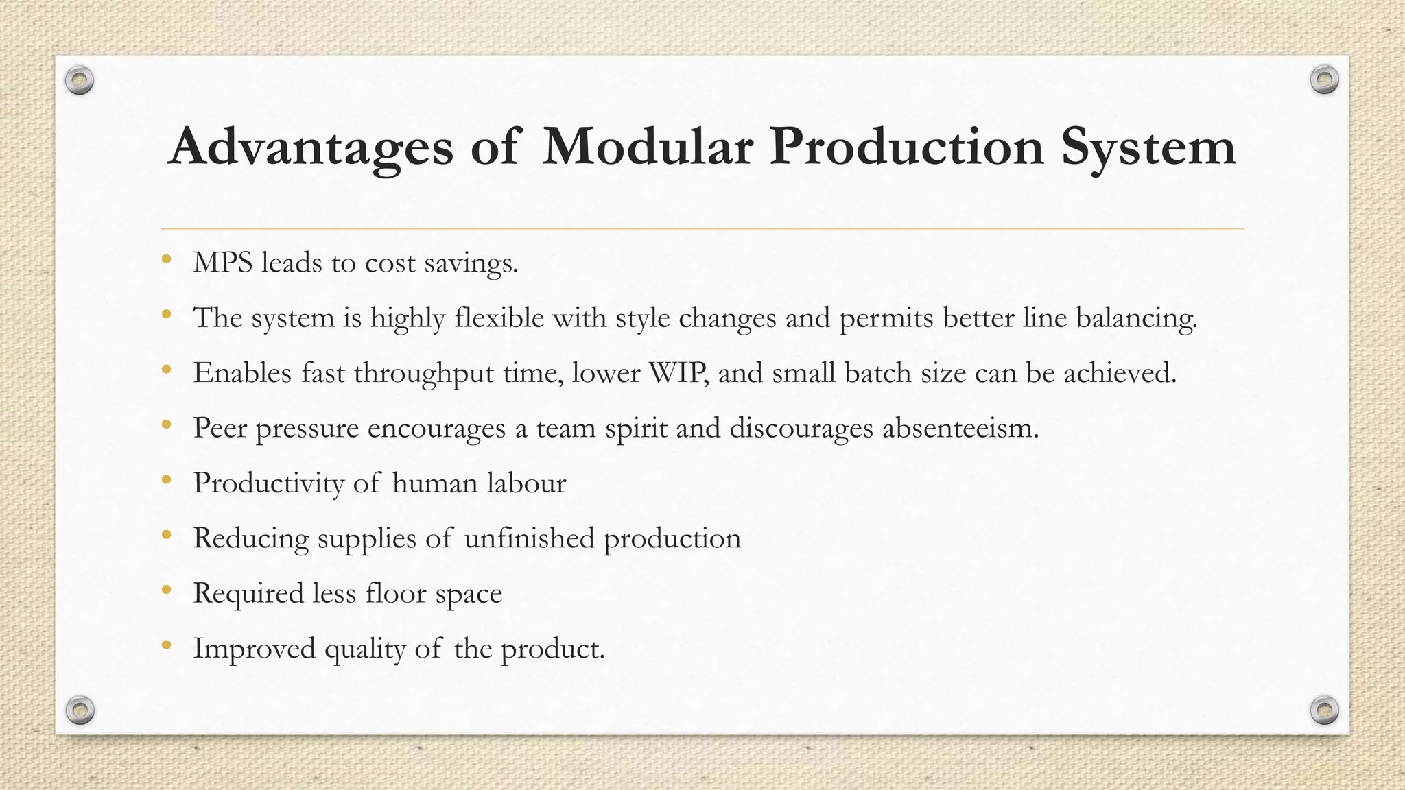 Modular garments production system | PPSX